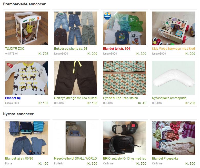 Online markedsplads for brugt børnetøj og tilbehør.